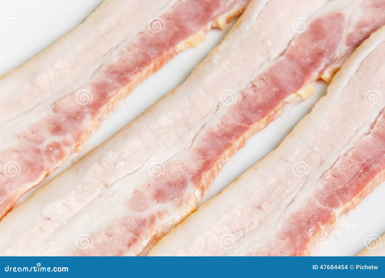 Raw Bacon strips slices stock photo. Image of appetizer - 47684454
