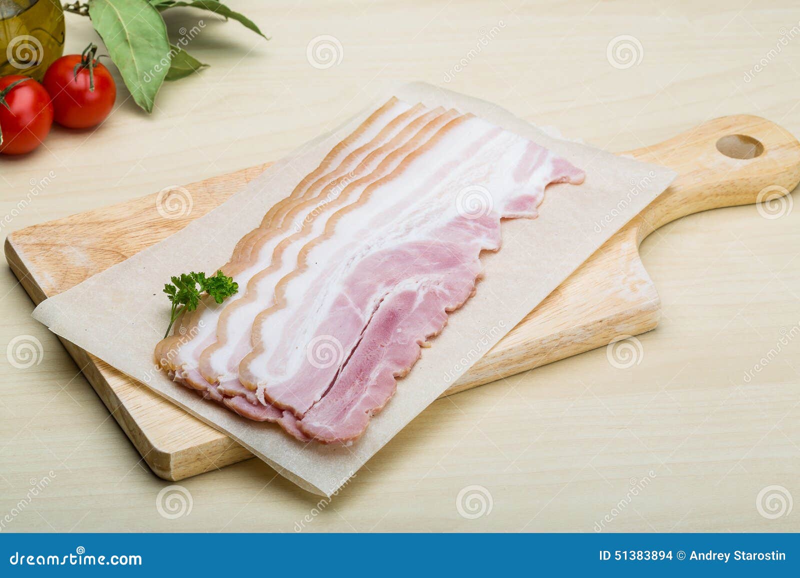 Raw Bacon stock photo. Image of stack, meat, closeup - 51383894