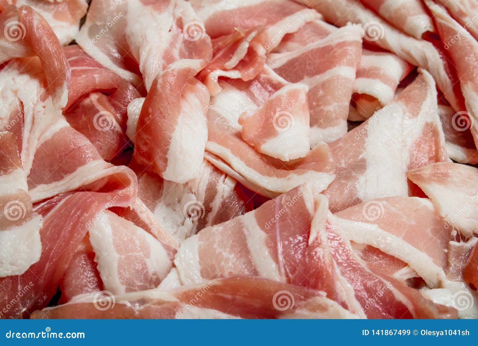 Raw bacon texture stock image. Image of product, ingredient - 141867499