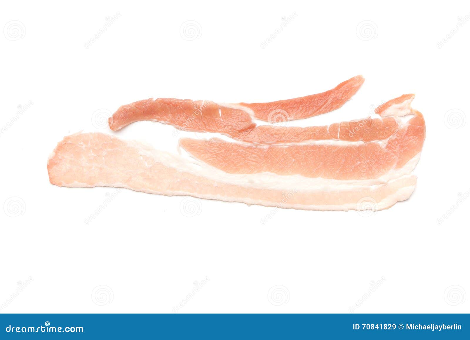 Raw Bacon on White Background Stock Image - Image of bacon, shot: 70841829