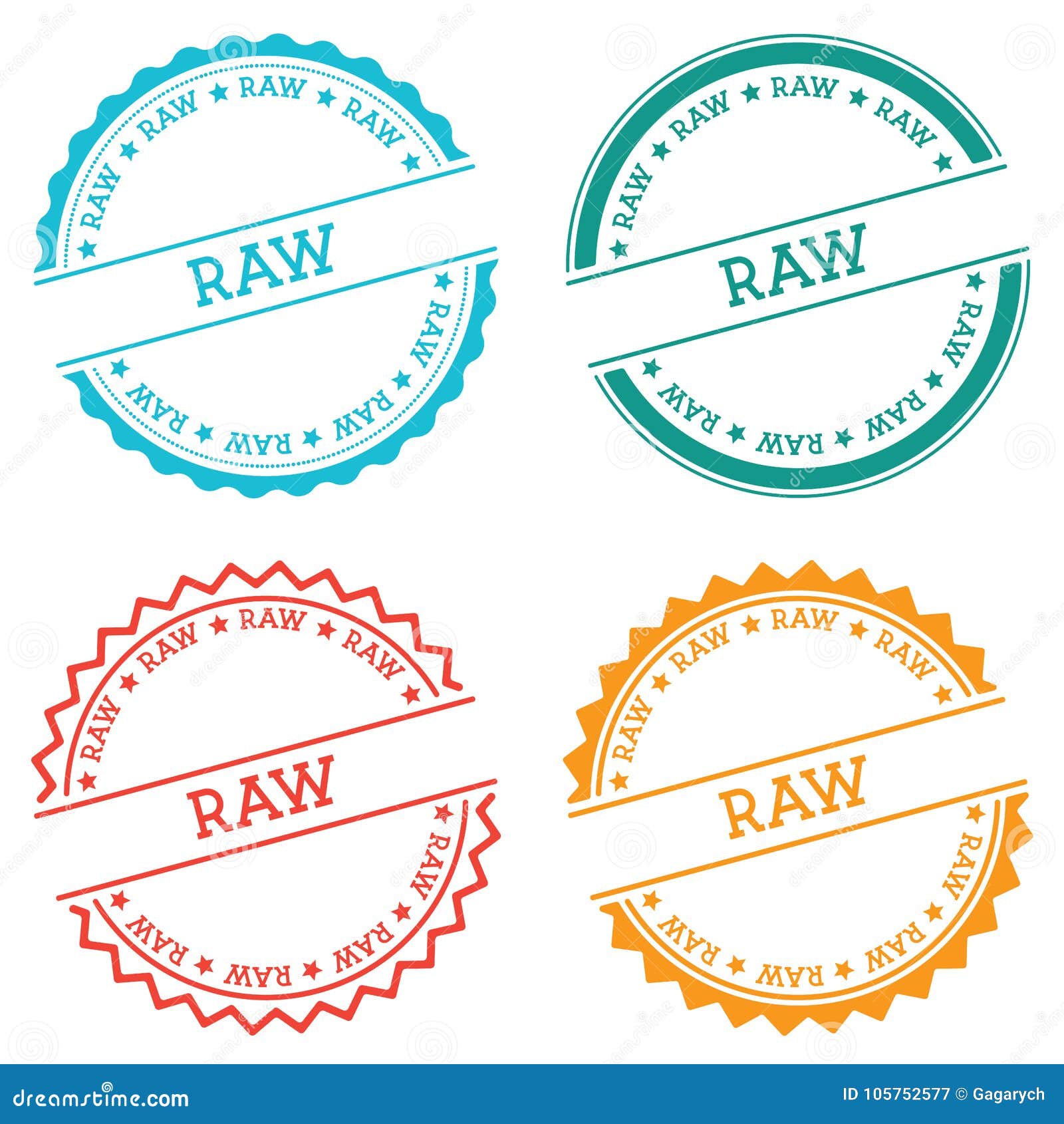 Raw Badge Isolated on White Background. Stock Vector - Illustration of ...
