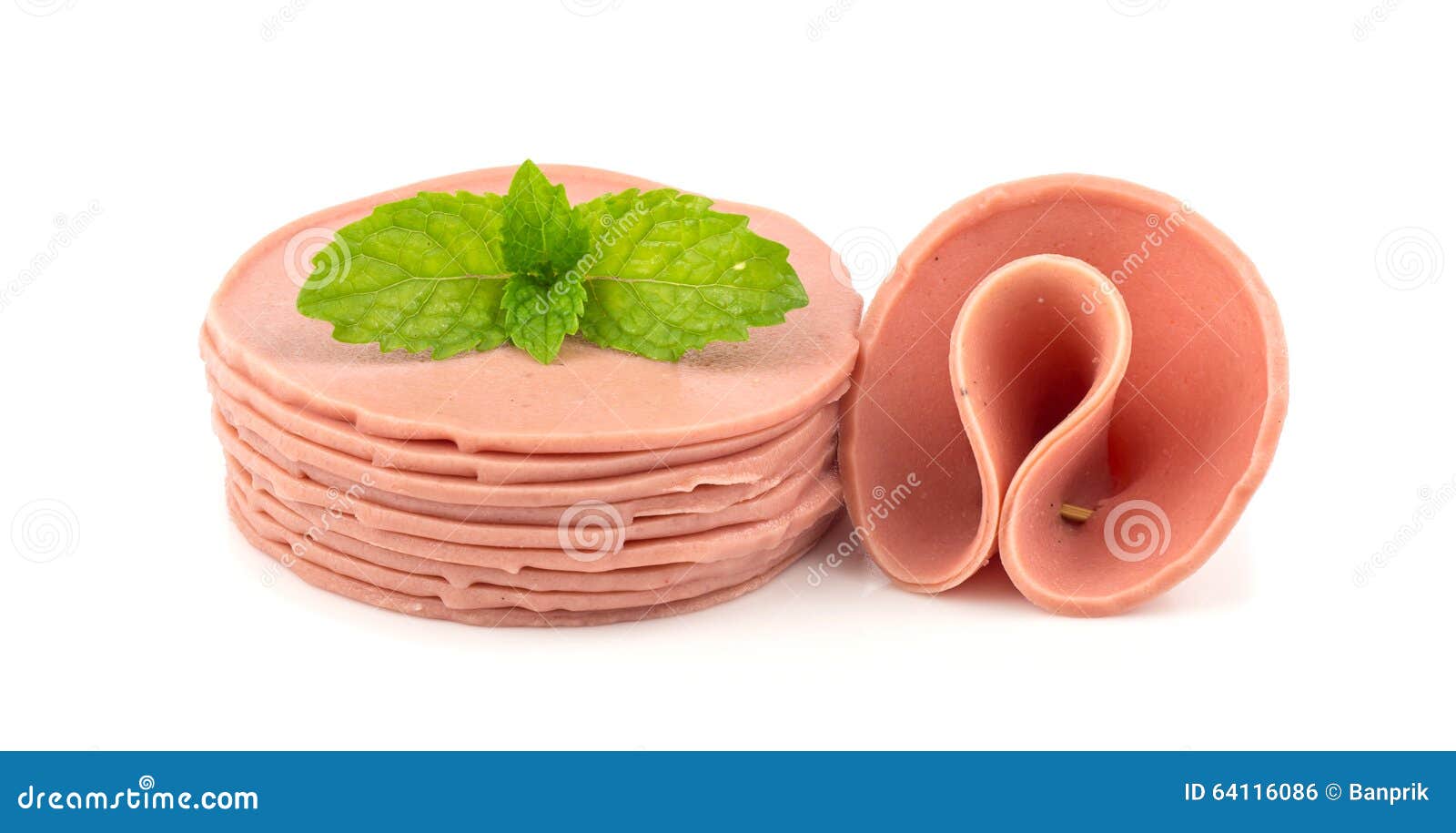 Raw Baloney Sausage - Food on White Background Stock Photo - Image of ...