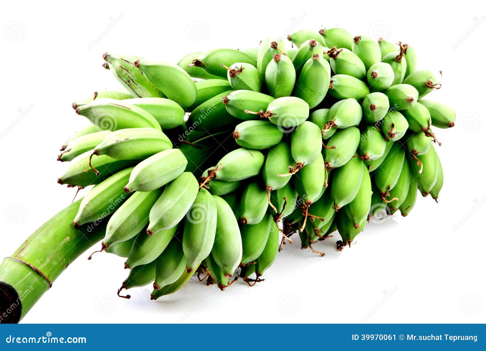Raw Banana in Isolated on White Stock Image - Image of fruit, food ...