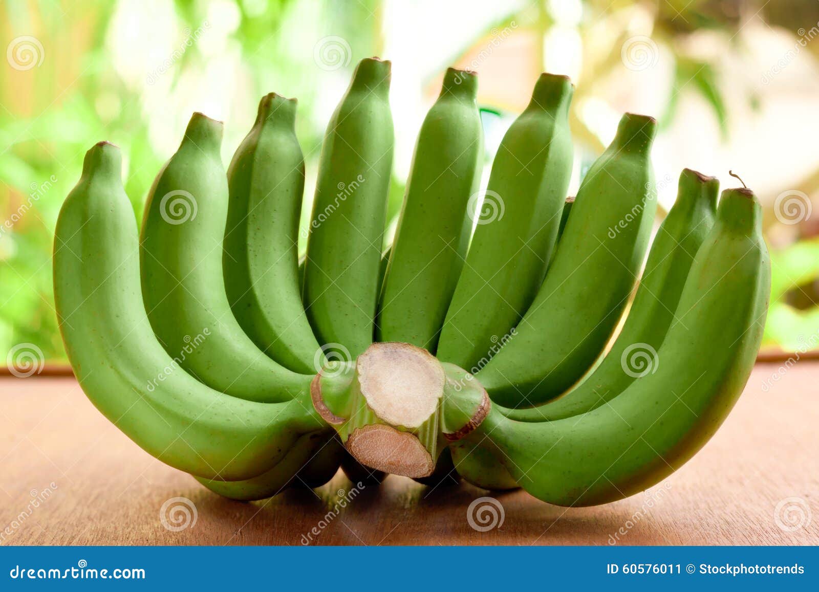 Raw Banana on a Wooden Table. Stock Image - Image of diet, background ...