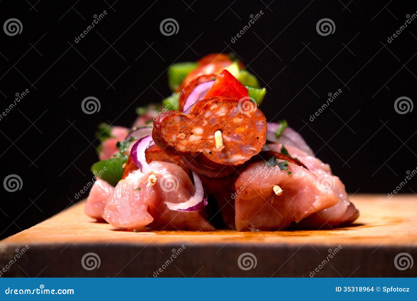 Raw barbecue spit stock photo. Image of preparation, barbeque - 35318964