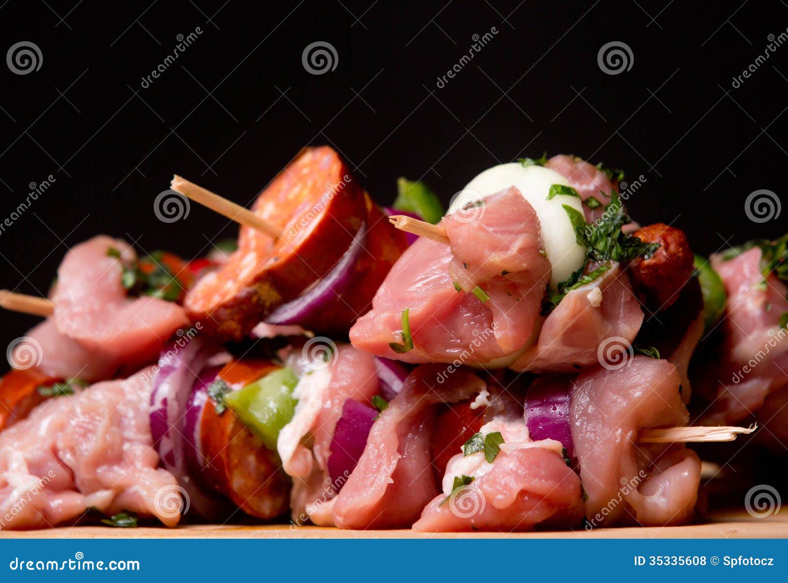 Raw barbecue spit stock photo. Image of beef, macro, grilled - 35335608
