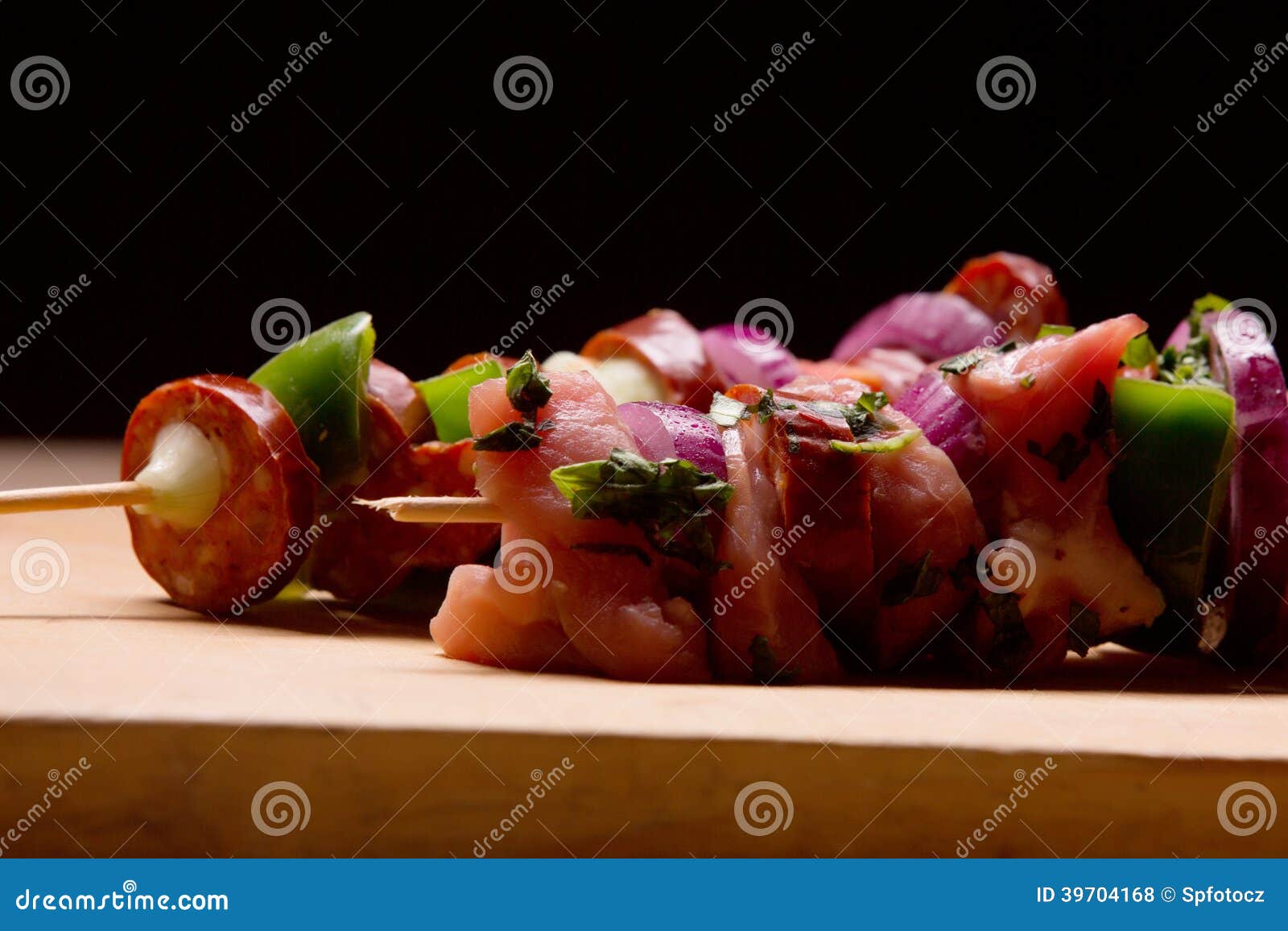 Raw barbecue spit stock photo. Image of pork, colorful - 39704168