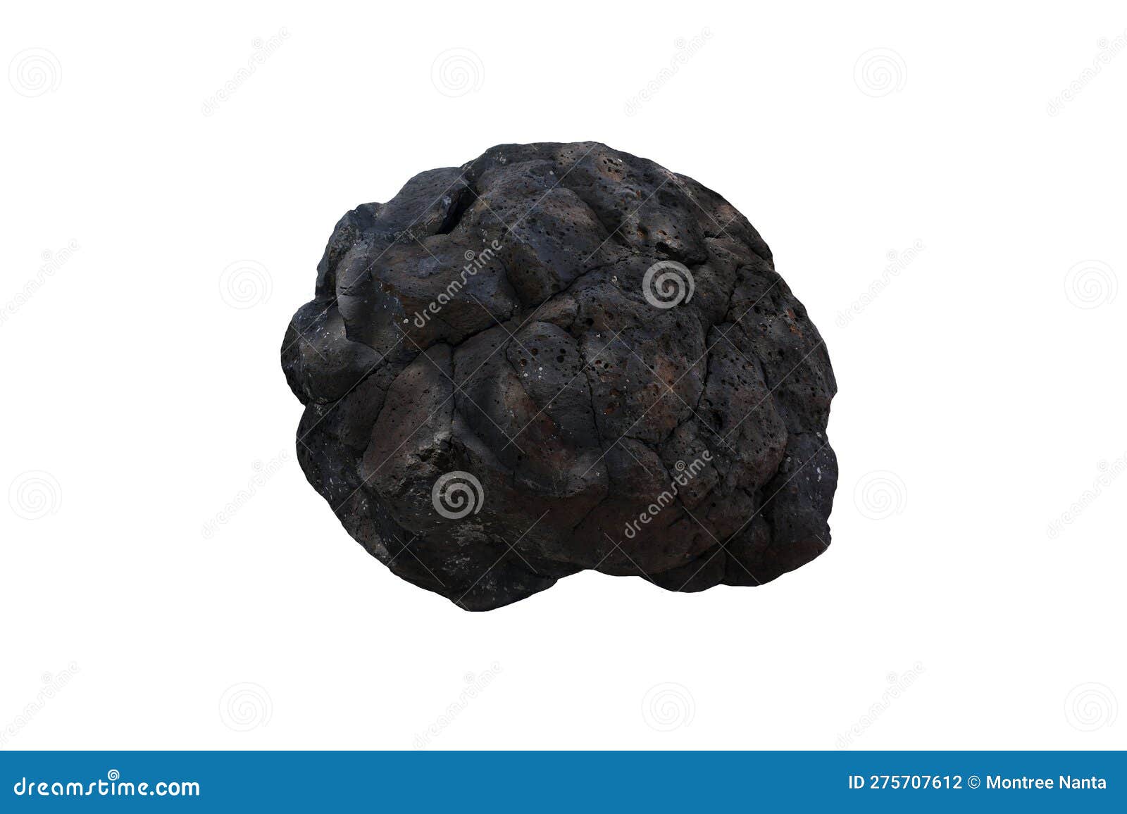 Raw Basalt Rock Stone Isolated on White Background. Aphanitic (fine ...