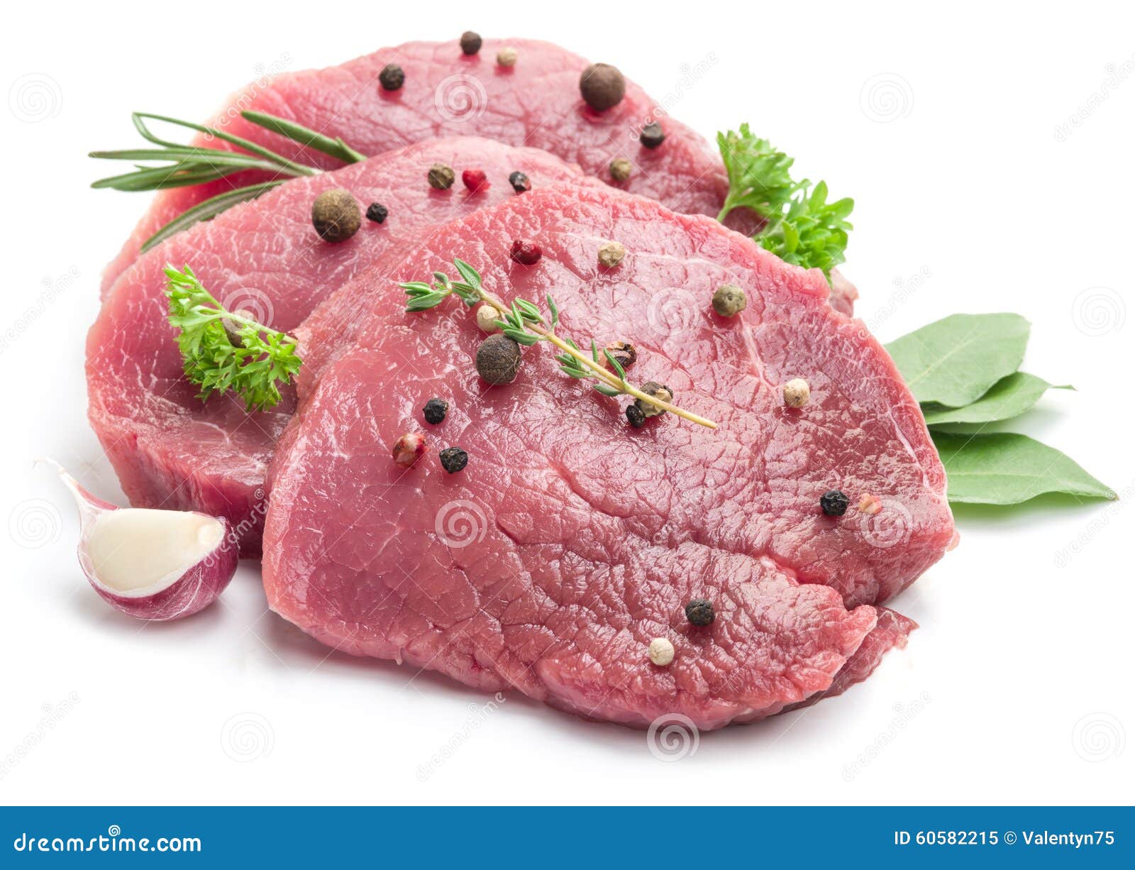 Raw Beaf Steaks with Spices. Stock Image - Image of rosemary, beaf ...