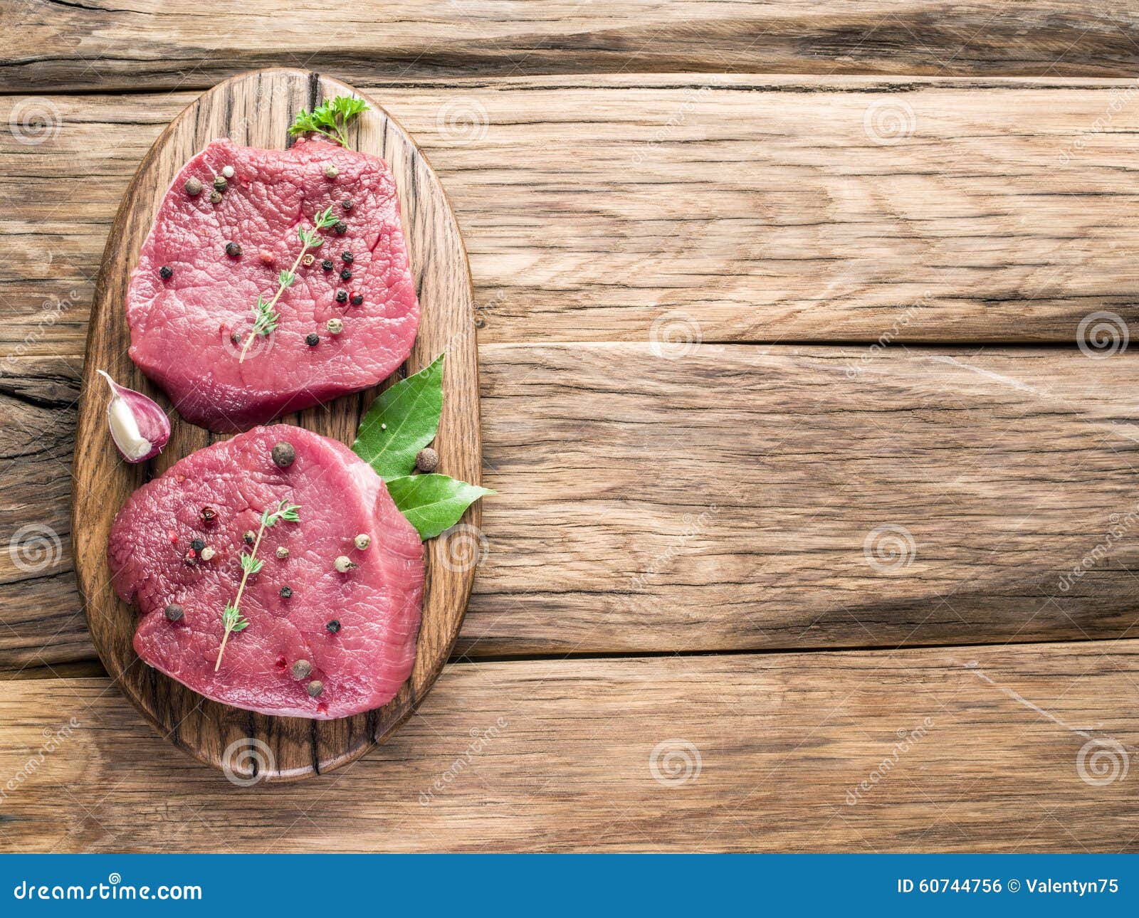 Raw Beaf Steaks with Spices. Stock Photo - Image of salt, food: 60744756
