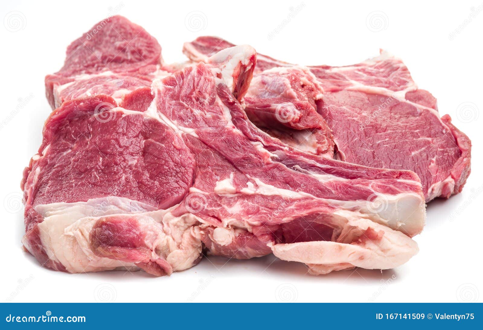 Raw Beaf Steaks on a White Background Stock Image - Image of steak ...