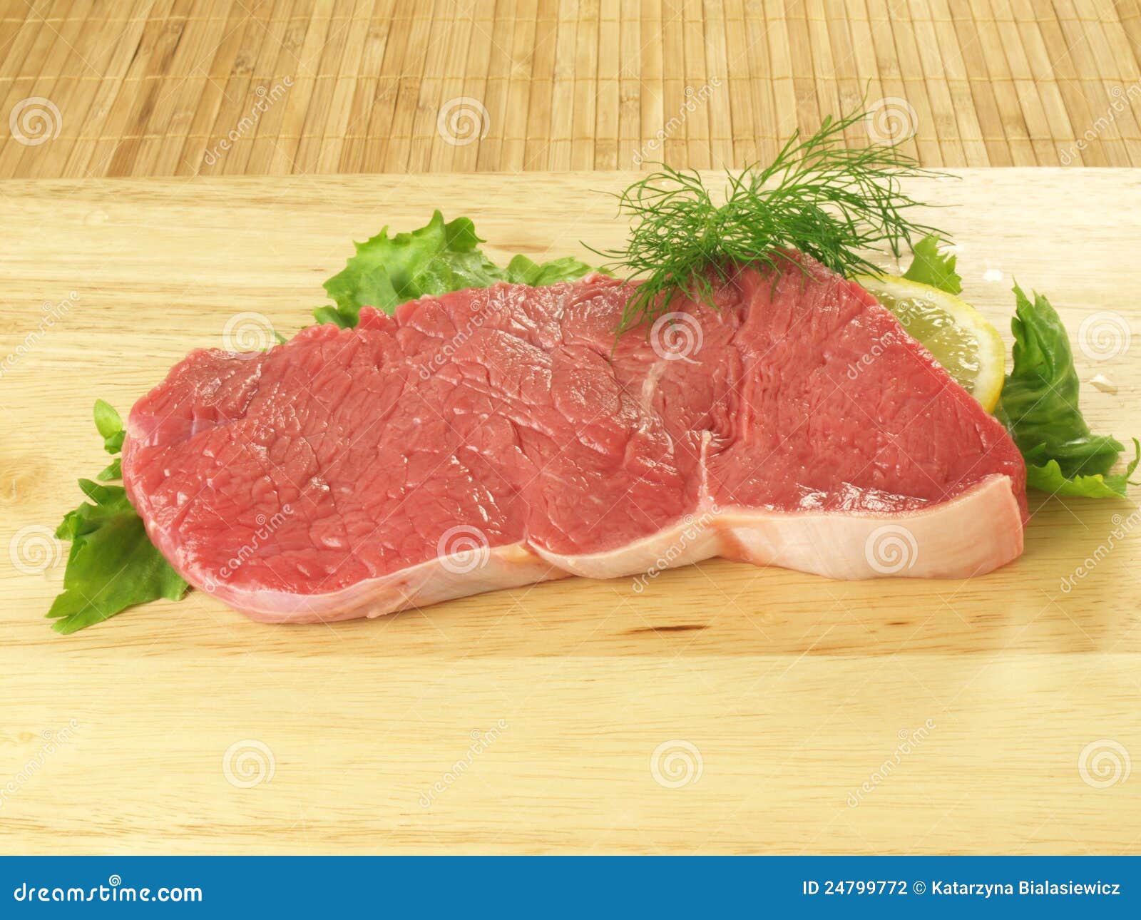 Raw beef stock photo. Image of uncooked, broil, dill - 24799772