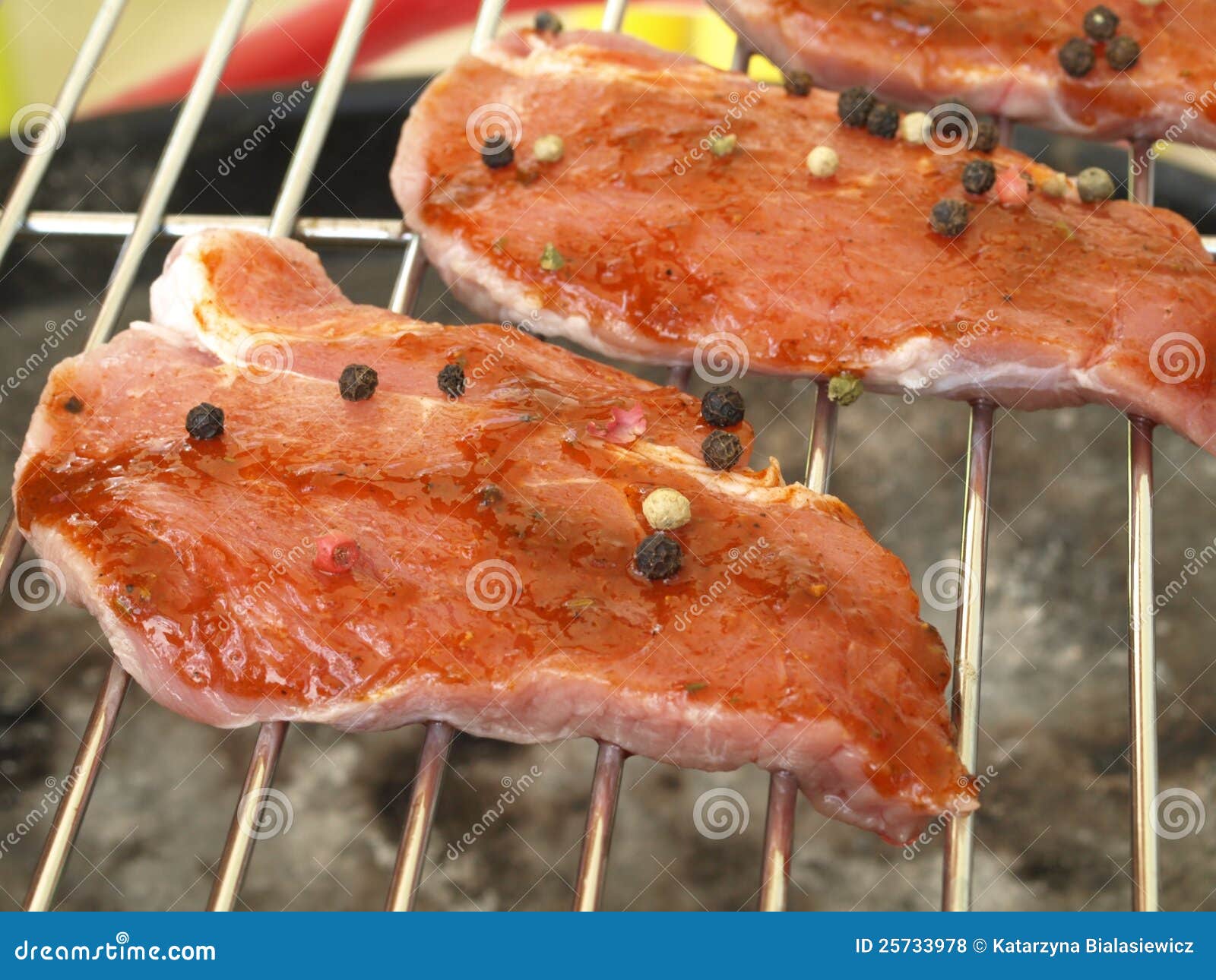 Raw beef on the barbecue stock photo. Image of meat, marinate - 25733978