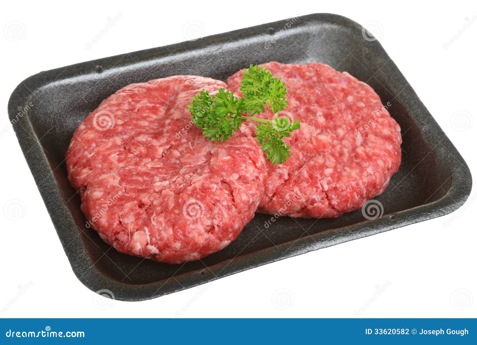 Raw Beef Burgers in Packaging Tray Stock Photo - Image of ground, pack ...