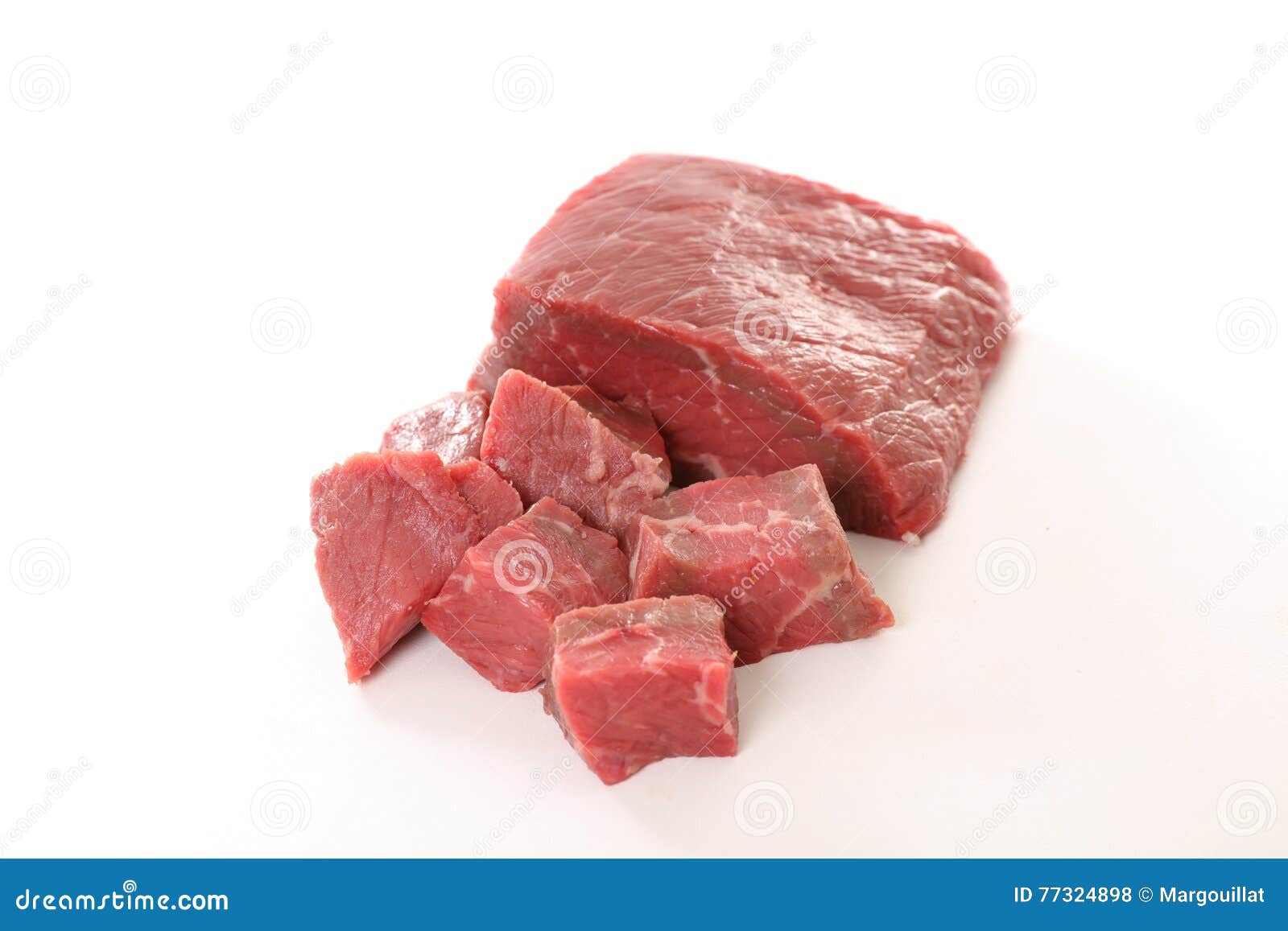 Raw beef cube stock photo. Image of butchery, portion - 77324898