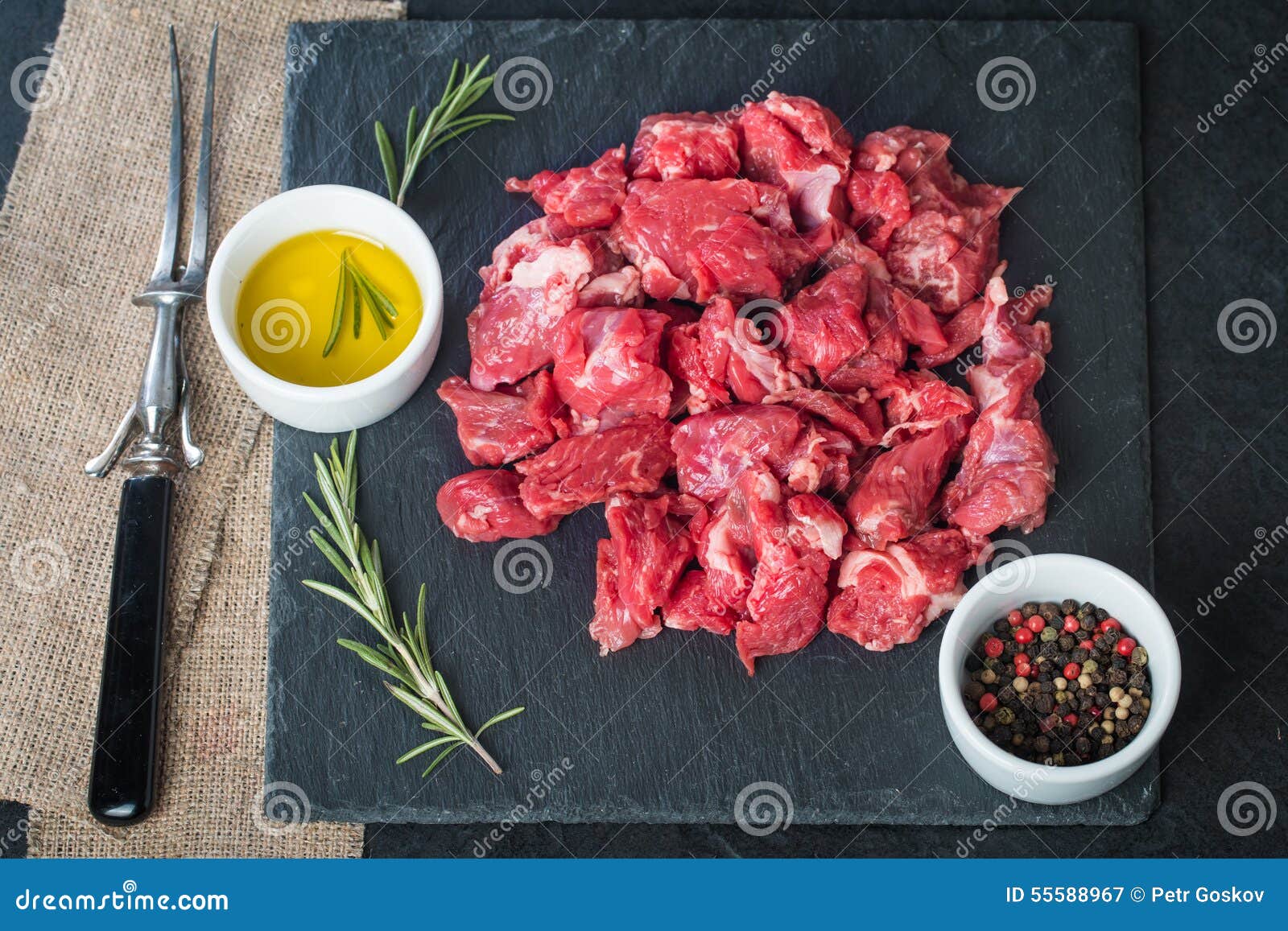 Raw beef cubes stock image. Image of dish, bifteck, food - 55588967