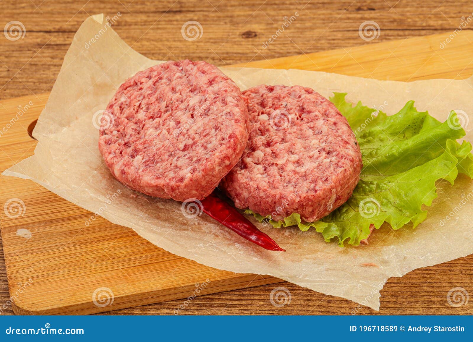 Raw beef cutlet for burger stock image. Image of space - 196718589