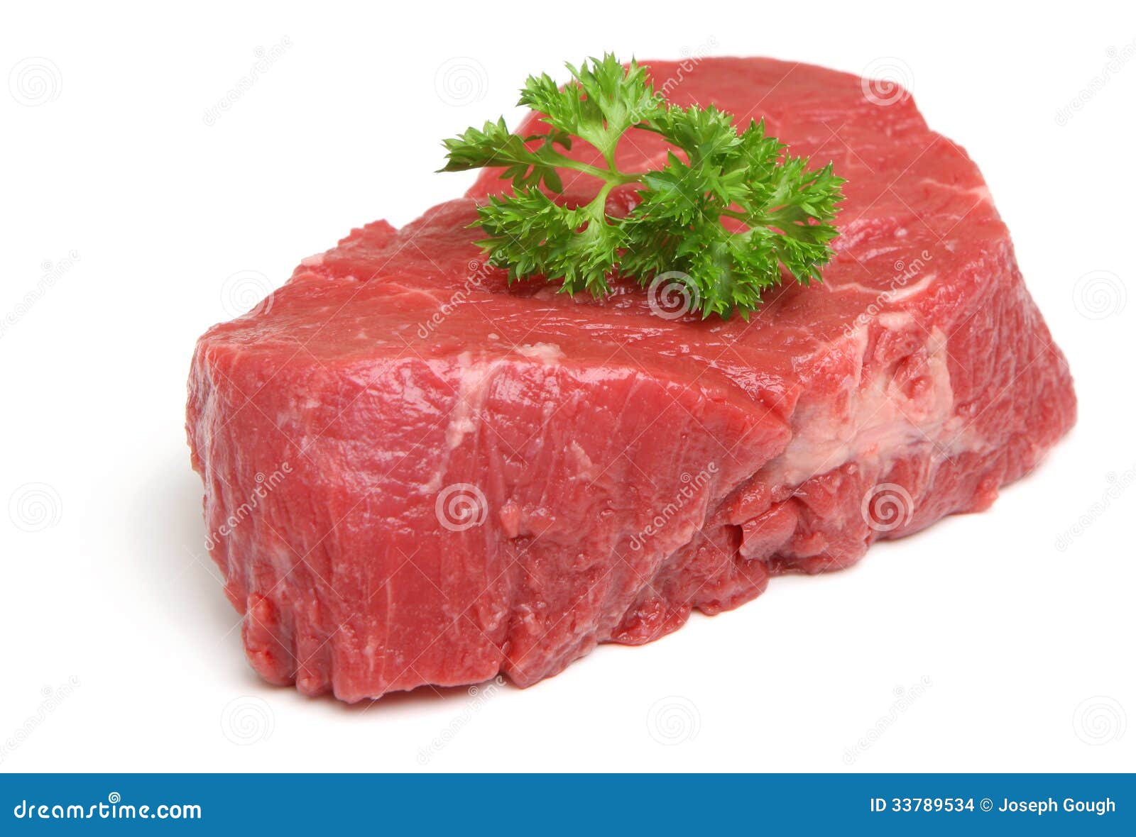 Raw Beef Fillet Steak Isolated on White Stock Photo - Image of uncooked ...