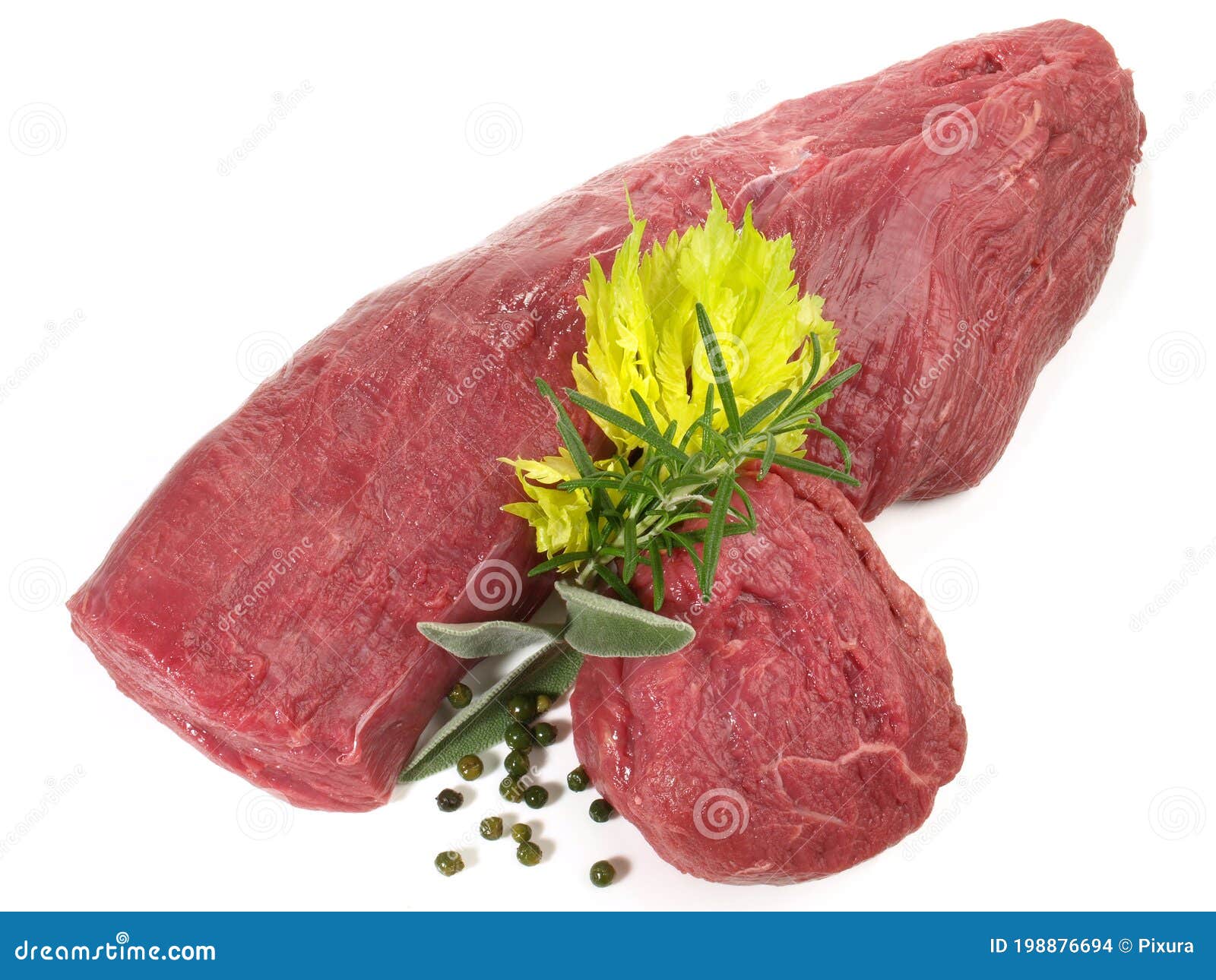 Raw Beef Fillet Steak Isolated on White Background Stock Photo - Image ...