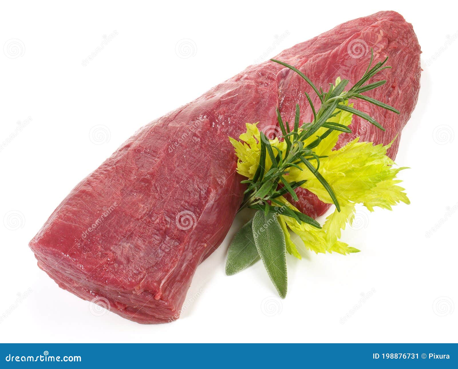 Raw Beef Fillet Isolated on White Background Stock Image - Image of ...