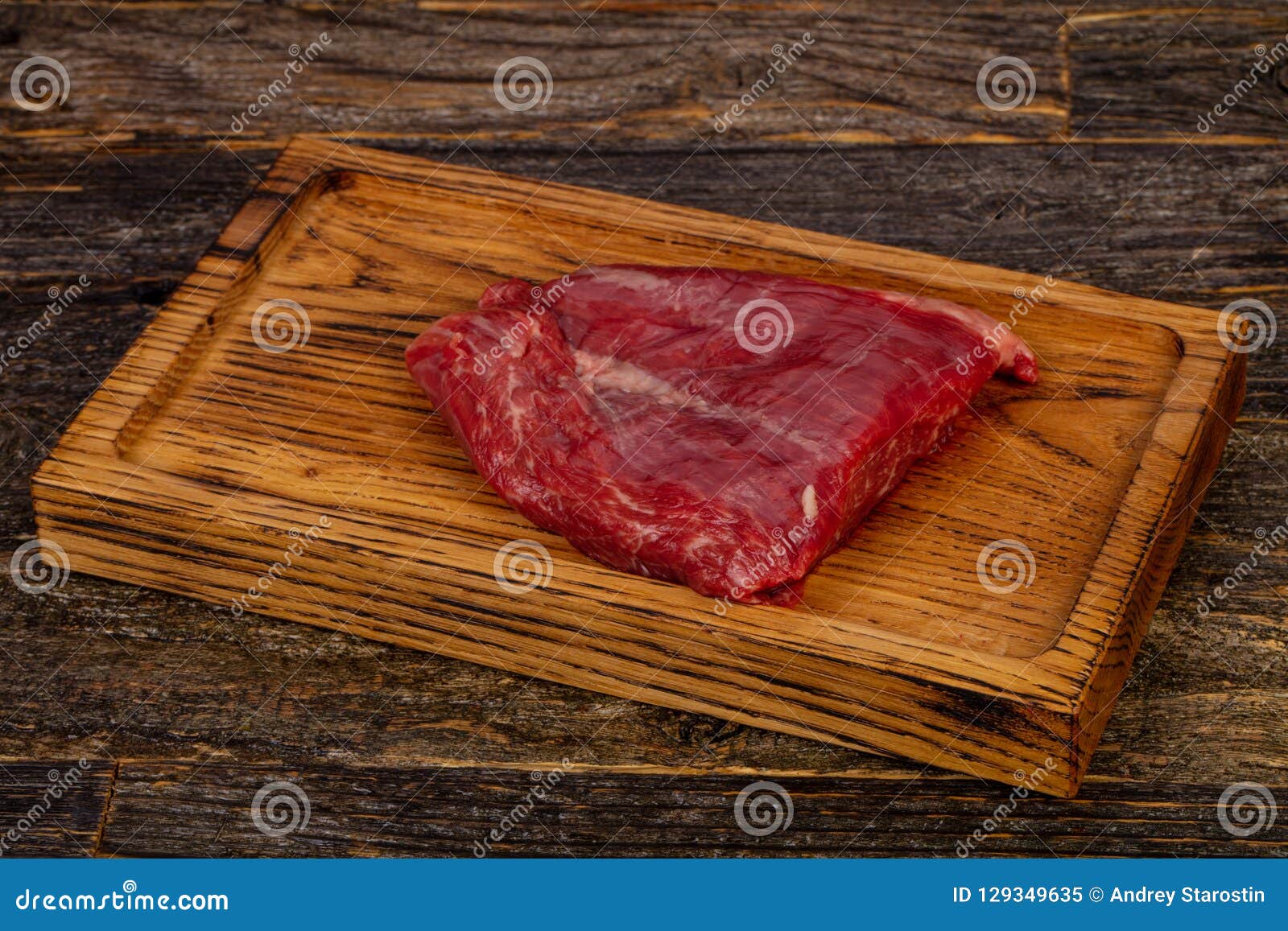 Raw beef Flank steak stock image. Image of uncooked - 129349635