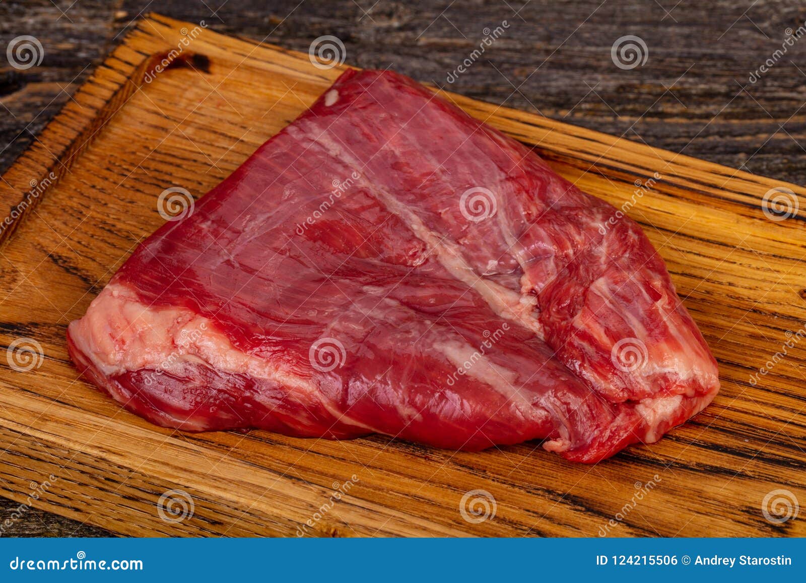Raw beef Flank steak stock photo. Image of butcher, meal - 124215506