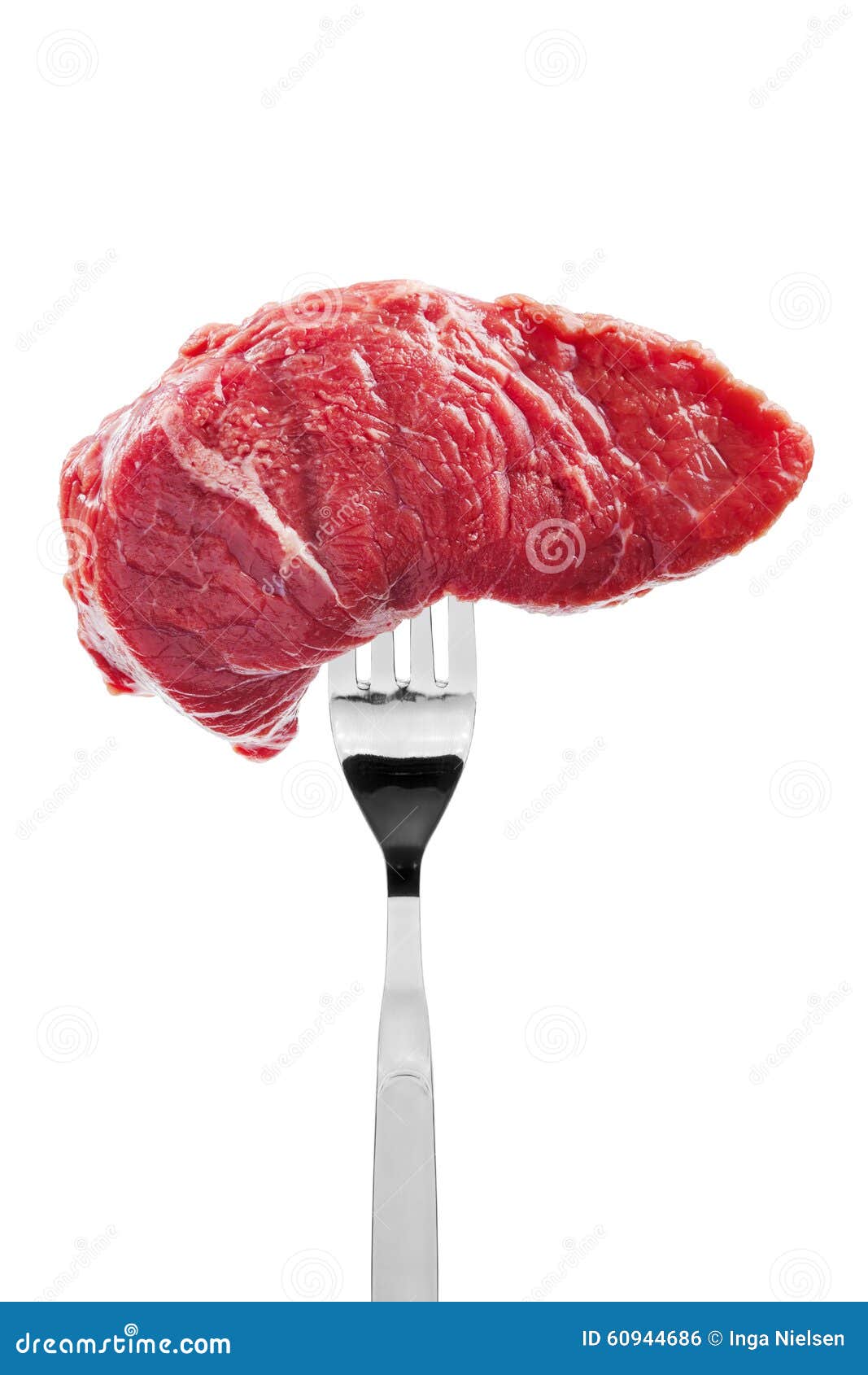 Raw beef on fork stock photo. Image of meat, barbecue - 60944686