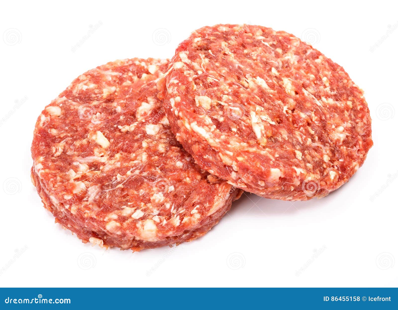 Raw Beef Hamburger Meat on White Background Stock Photo - Image of ...