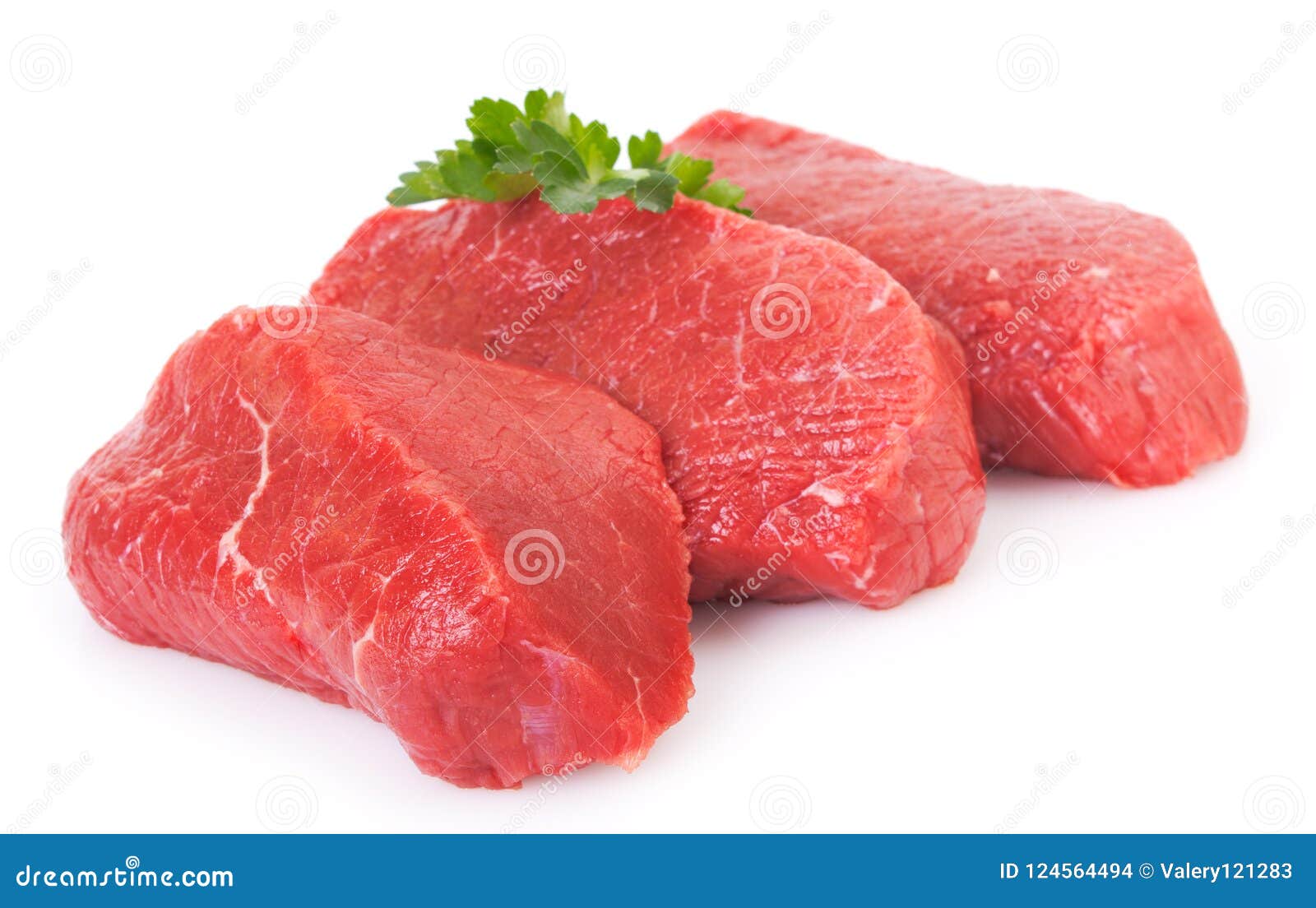 Raw Beef on White Background Stock Photo - Image of white, fillet ...