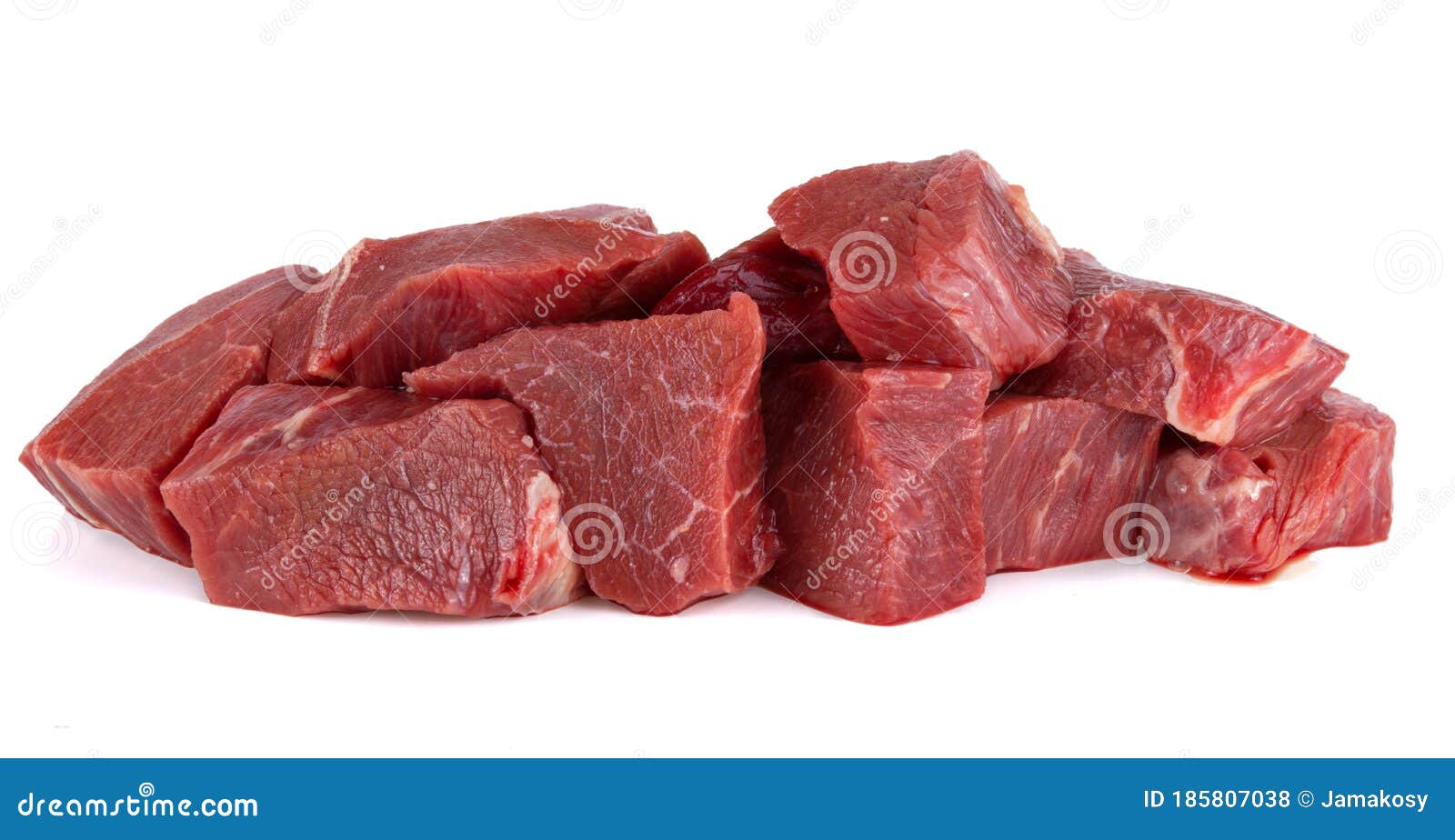 Raw Tasty Beef Isolated on White Background Stock Photo - Image of ...