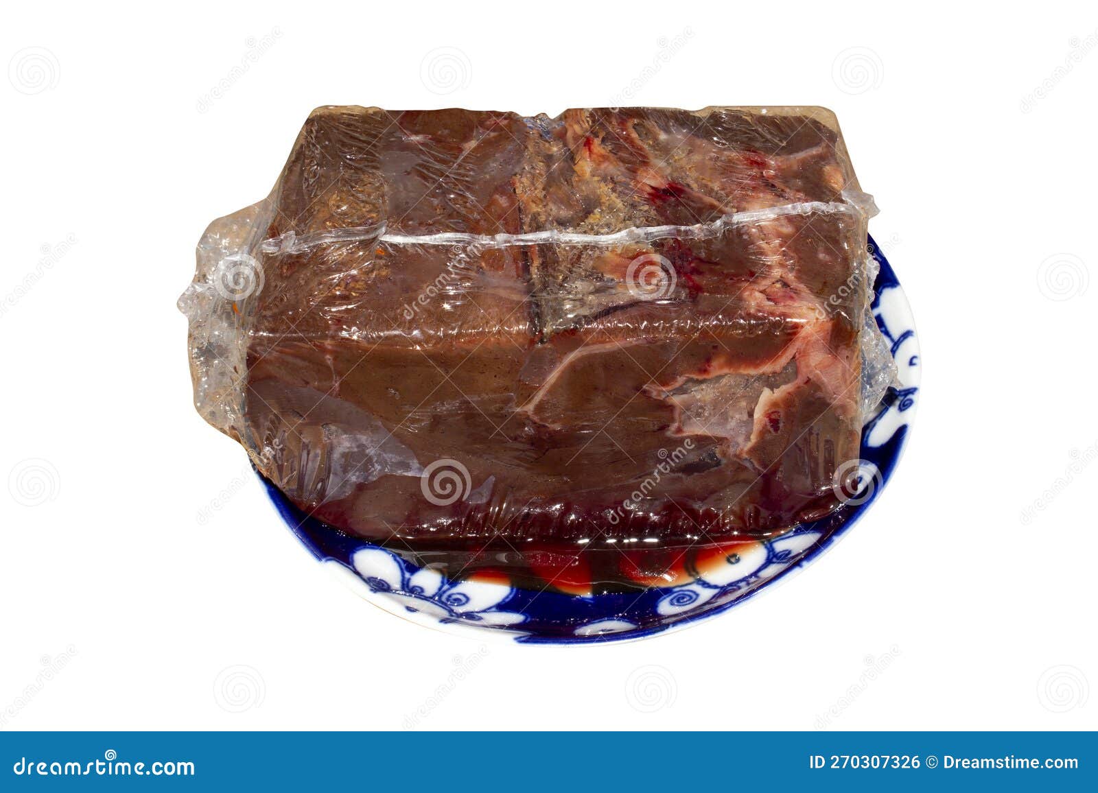 Raw Beef Liver on a White Background.Fresh Beef Liver Top View.Beef ...