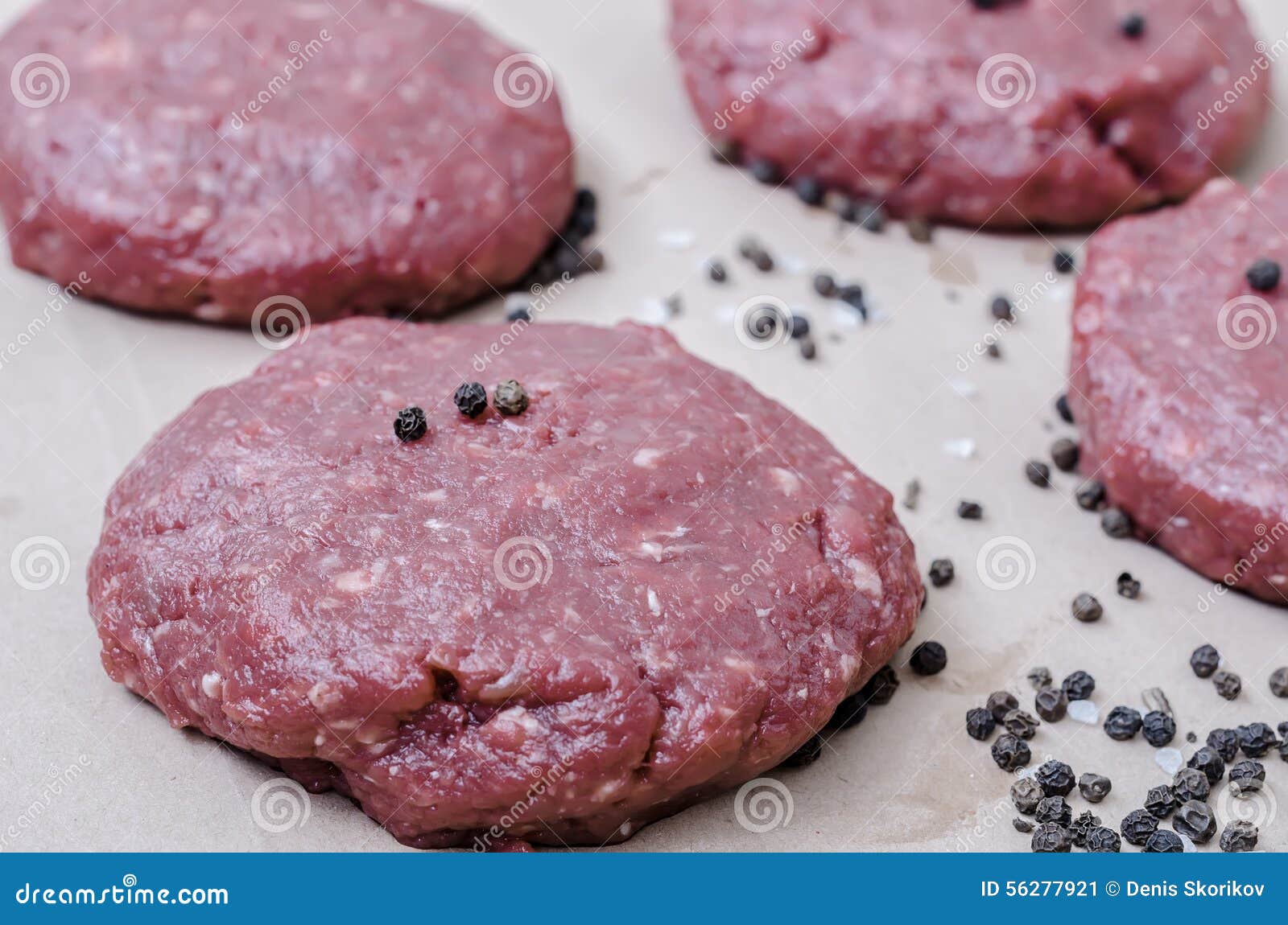 Raw Beef Meat for Burger before Preparation Stock Image - Image of ...