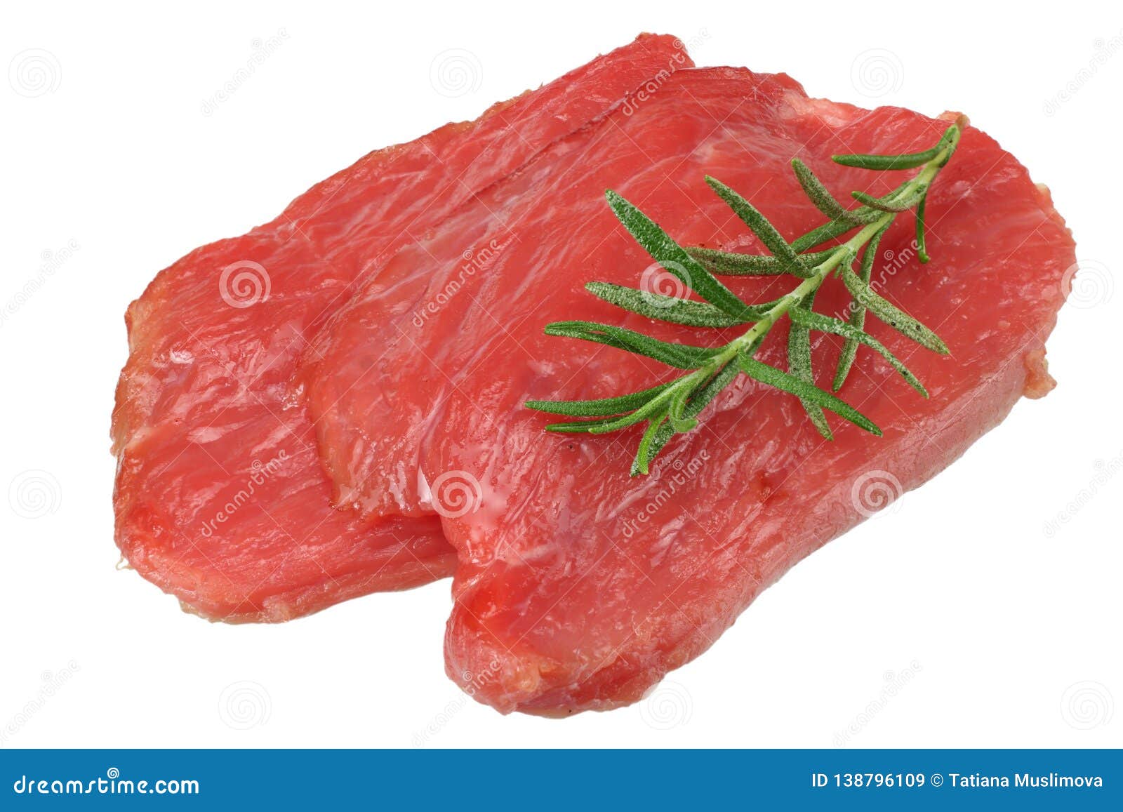 Raw Beef Meat Isolated on White Background Stock Image - Image of ...