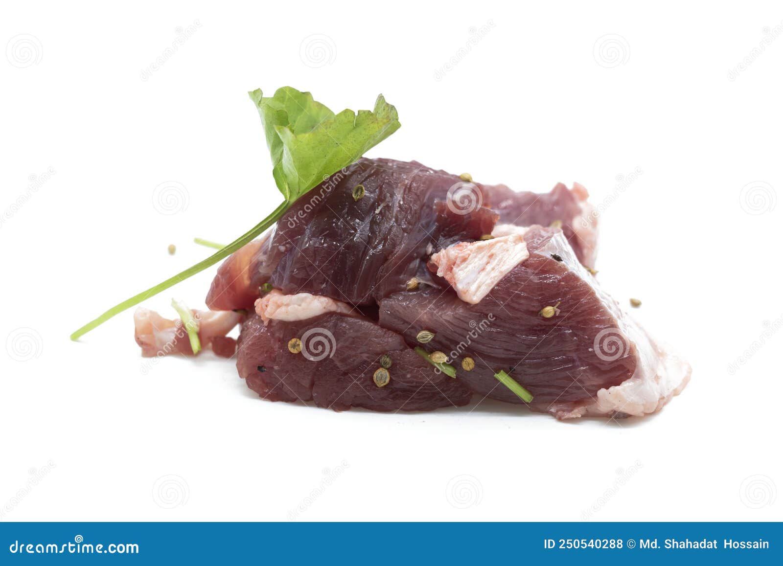 Raw Beef Meat Isolated on White Background. with Clipping Path. Stock ...
