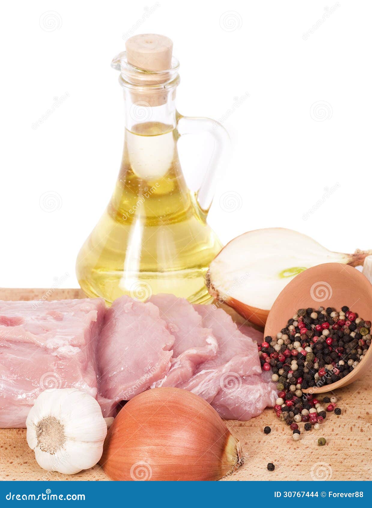 Raw Beef Meat with Olive Oil, Spices Stock Photo - Image of olive, diet ...