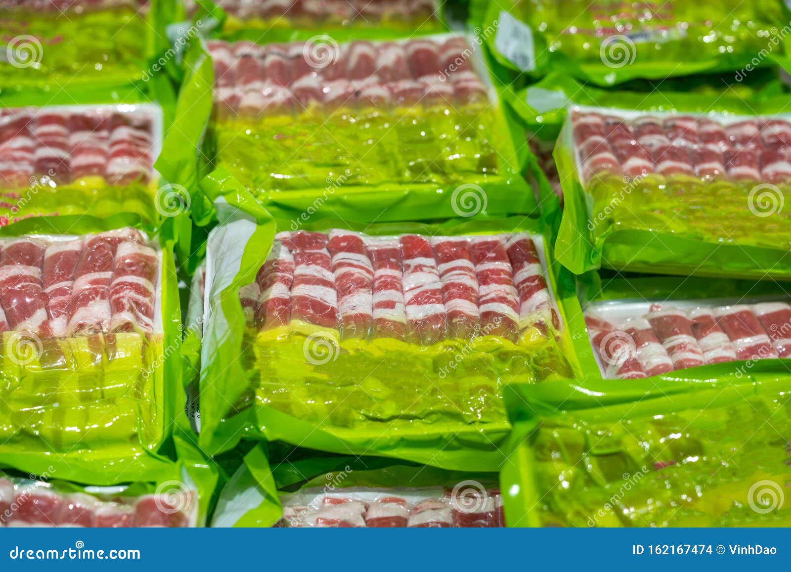 Raw Beef Meat in Plastic Box in Supermarket Stock Photo - Image of ...