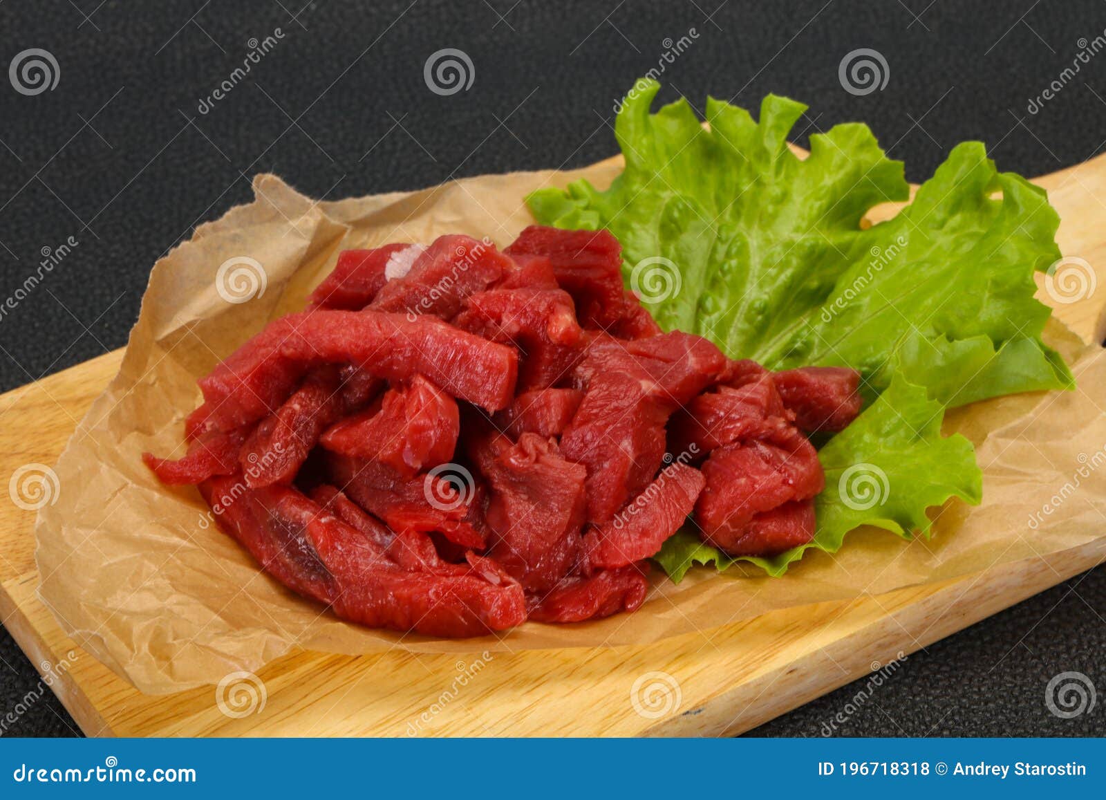 Raw Beef Meat Sliced for Cooking Stock Photo - Image of fillet, steak ...