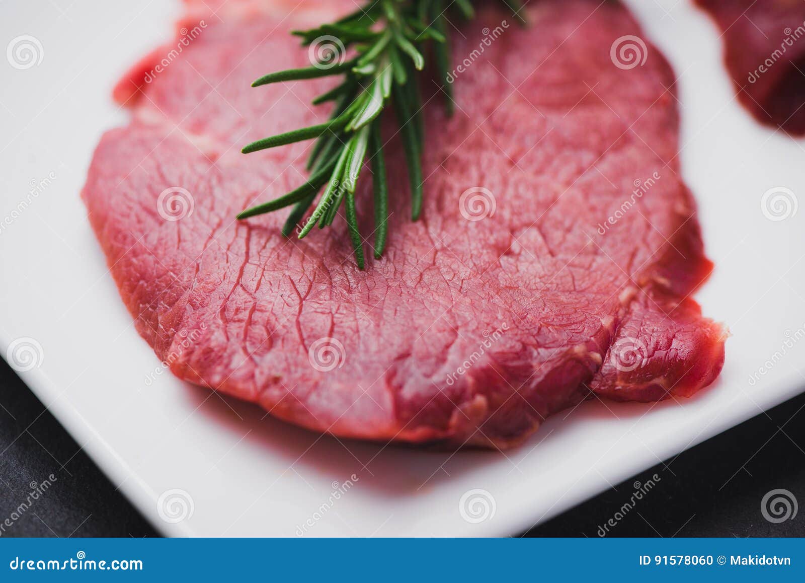 Raw Beef Meat Sliced on a Plate Stock Photo - Image of fresh, sliced ...