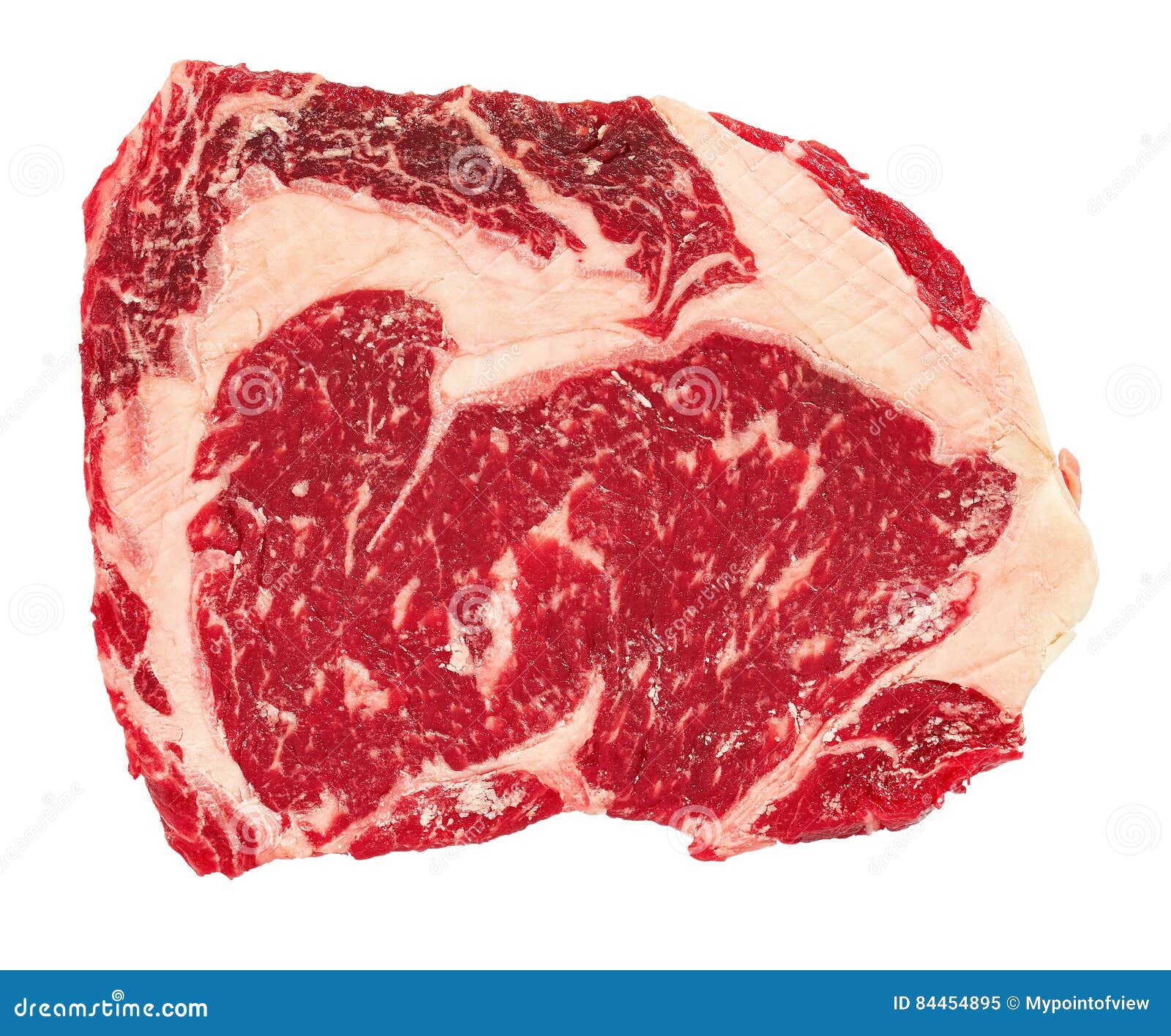 Raw Beef Rib Eye Steak Isolated on White Background Stock Image - Image ...