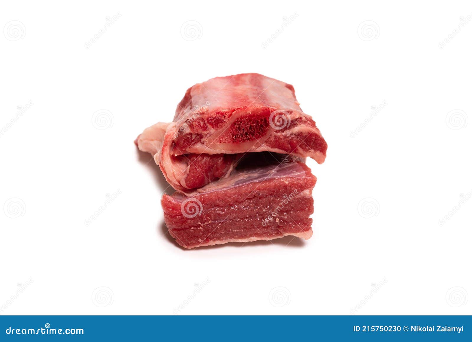 Raw Beef Ribs Isolated on White Background Stock Photo - Image of ...
