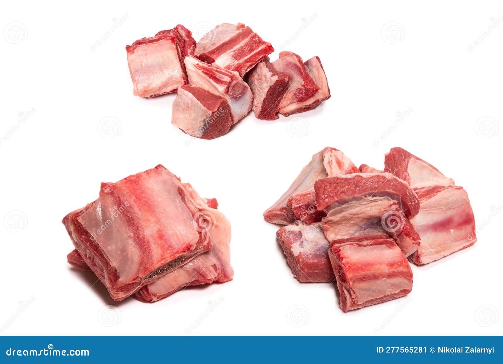 Raw Beef Ribs Isolated on White Background Stock Image - Image of cook ...
