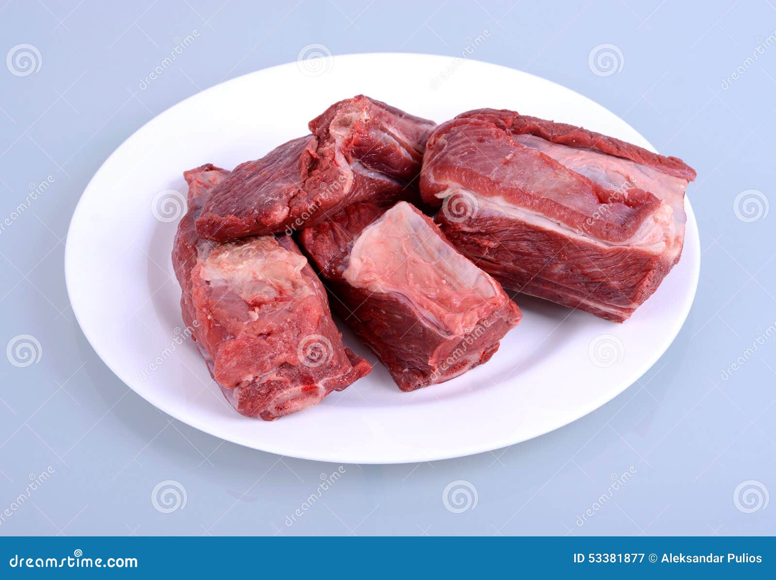 Raw Beef Ribs on Plate stock image. Image of mutton, food - 53381877