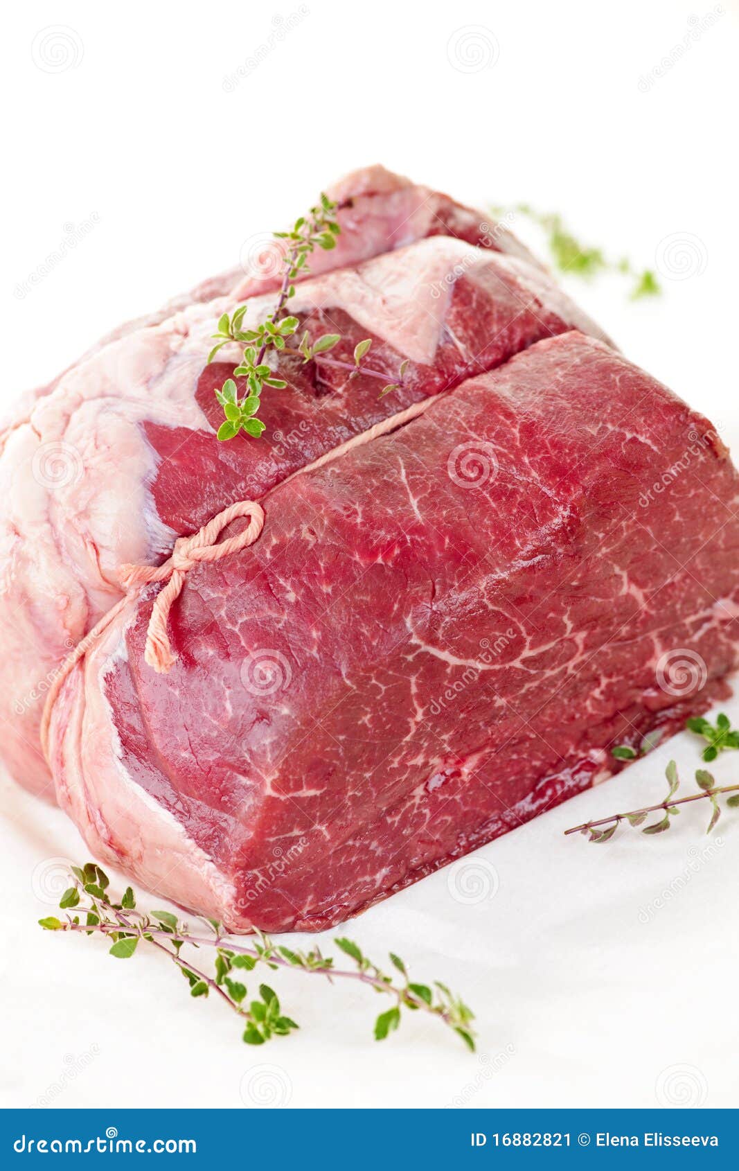 Raw beef roast stock image. Image of food, meat, herbs - 16882821
