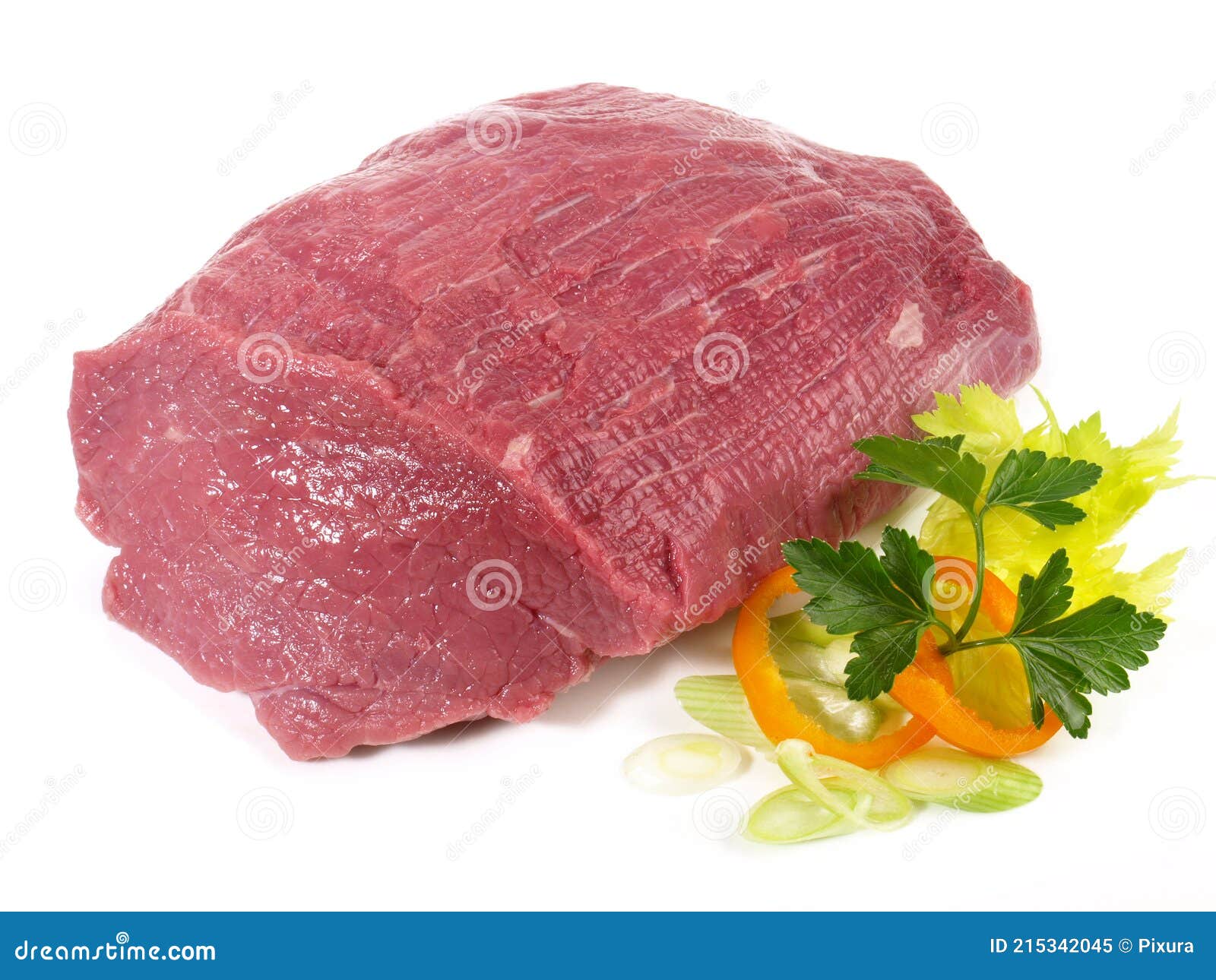 Raw Beef Roast on White Background - Isolated Stock Image - Image of ...