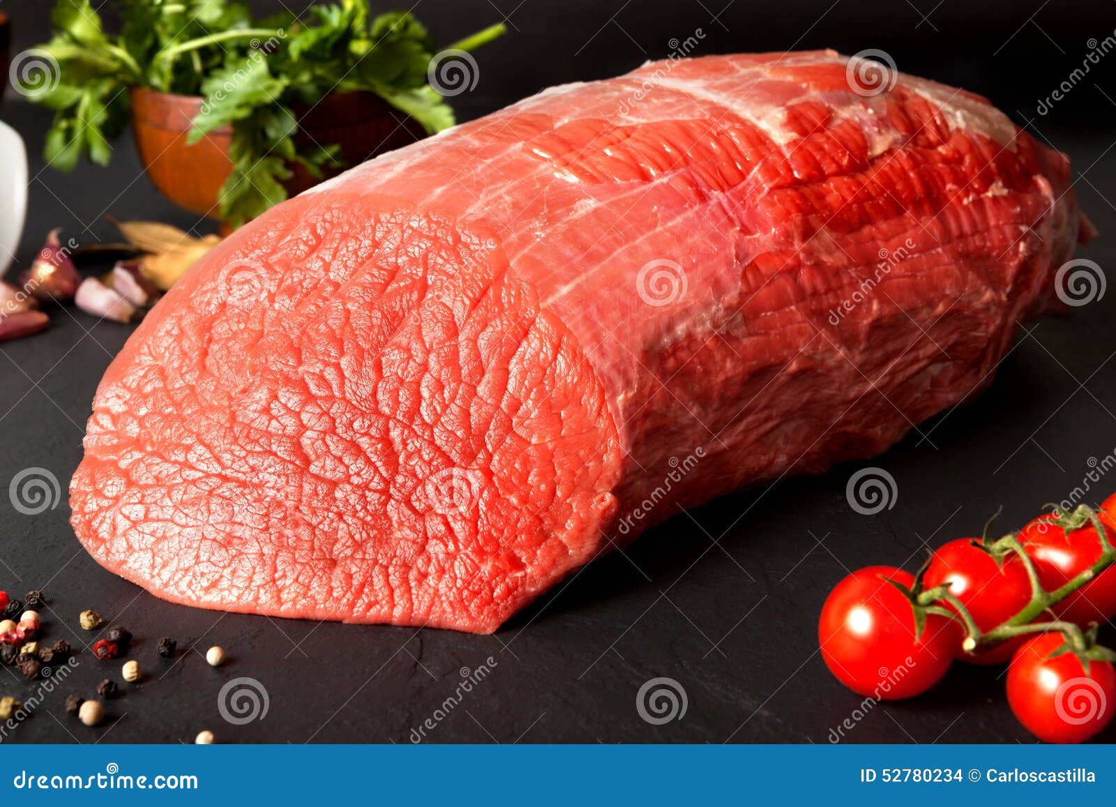 Raw beef round stock photo. Image of loin, product, chop - 52780234