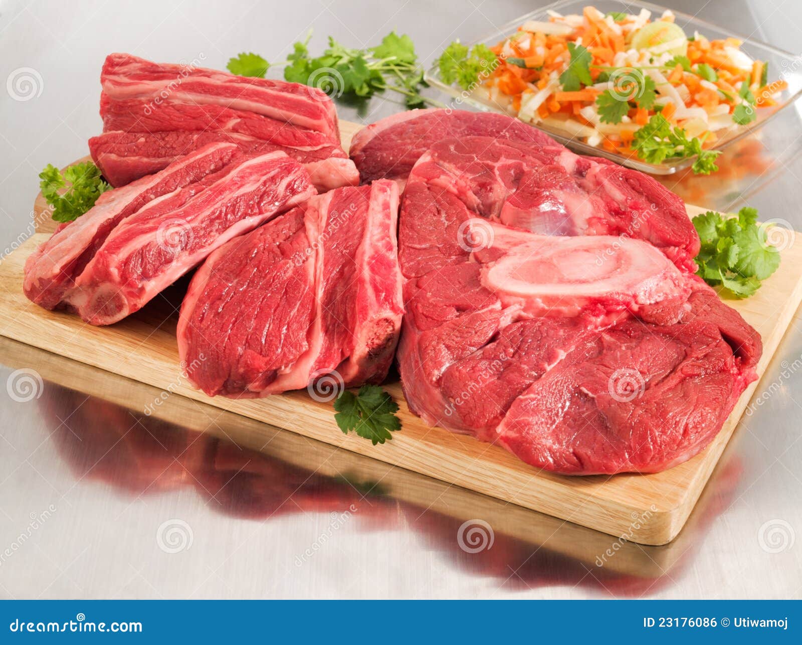 Raw Beef Shank on Cutting Board Stock Photo - Image of cutout, flavor ...