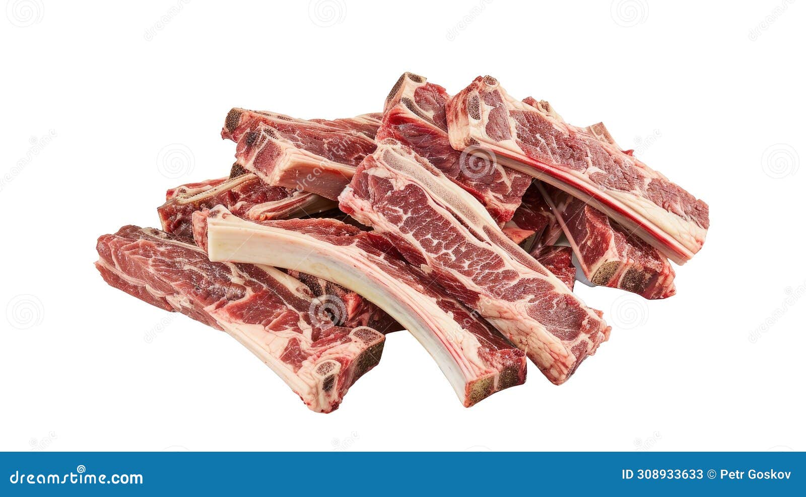 Raw Beef Short Ribs Isolated On White Background Stock Image Image Of Lamb Uncooked 308933633