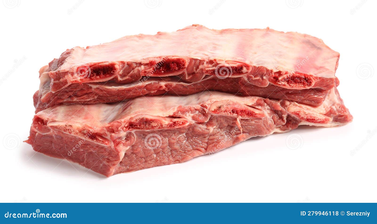 Raw Beef Short Ribs on White Background Stock Photo - Image of white ...