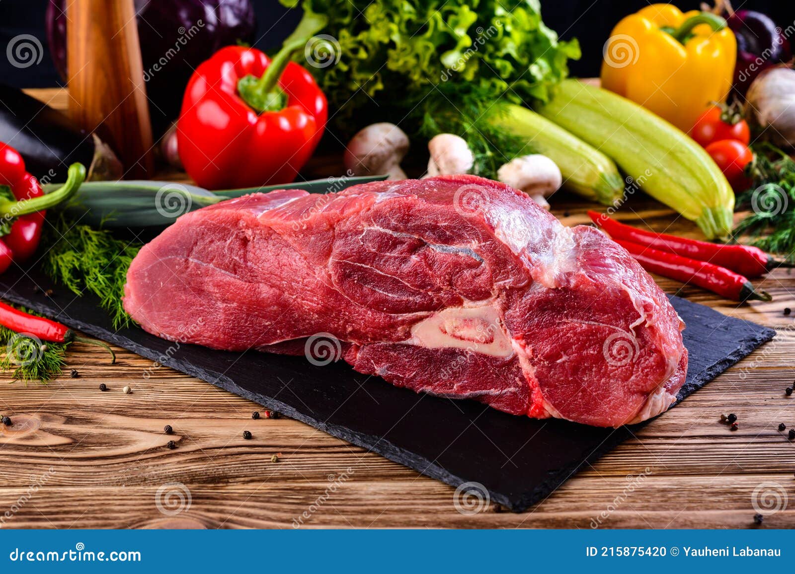 Raw Beef Shoulder Blade on the Bone Stock Photo - Image of dinner ...