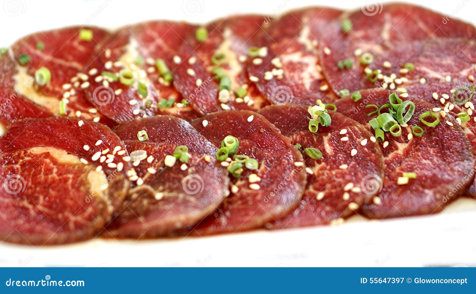 Raw Beef Slice for Barbecue or Yakiniku Stock Image - Image of close ...